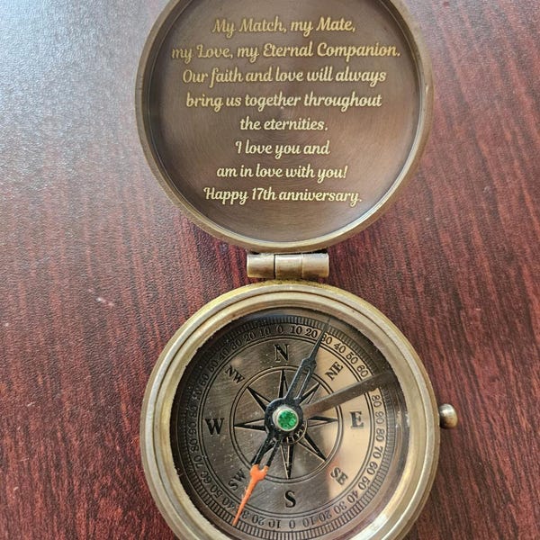 Anniversary Gift for Him, Gifts for Boyfriend, Personalized Compass ...