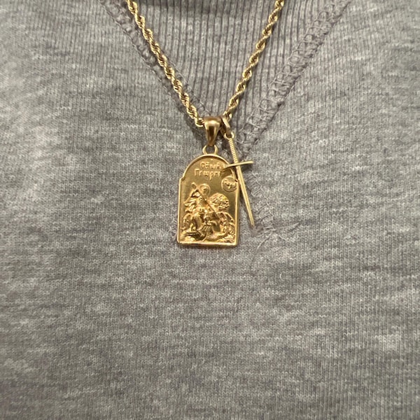 14k Solid Gold Sword Pendant, Gold Sword, Unisex Gold Sword Pendant ...