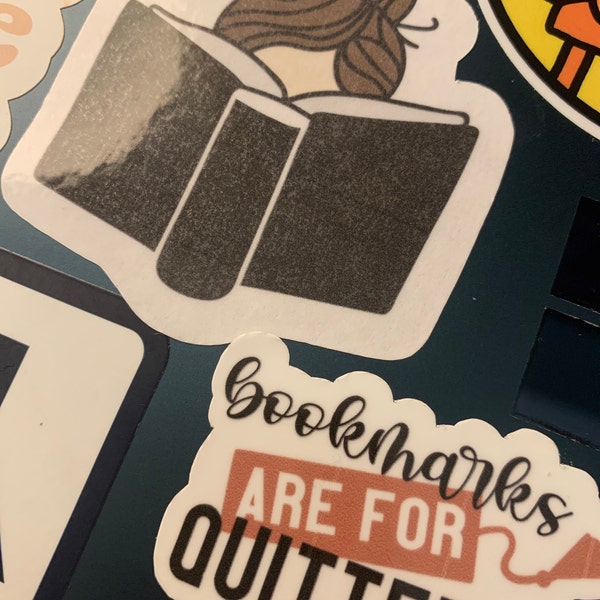 Girl Reading Laminated Sticker - Etsy