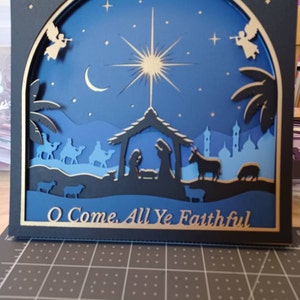 3D Nativity Scene Shadow Box, Christmas Shadow Box SVG, Christmas ...