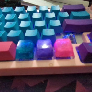 White Blank 1U Accent Keycaps, Transparent Hand Polished Resin OEM Caps ...