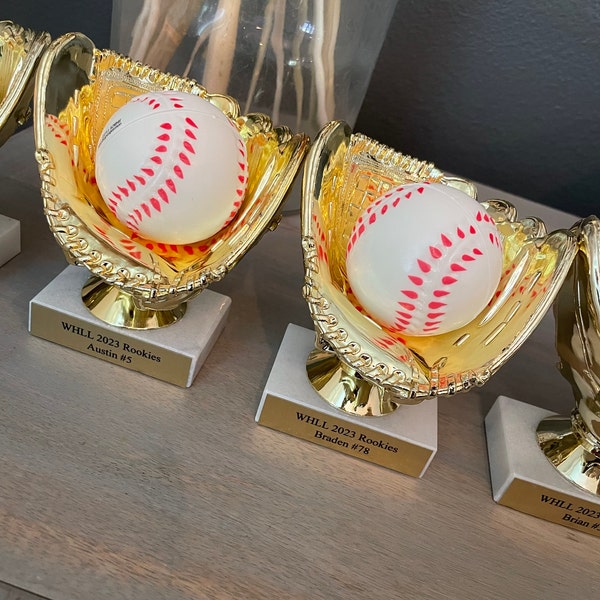 MLB Baseball Glove Little League Trophy 4" Glove Trophies Tournament ...