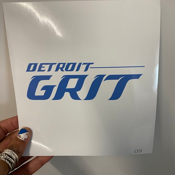 Detroit GRIT Sticker, Sizes: 3X3 4X4 or 6X6, Detroit Football Team ...