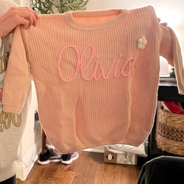 Personalized Hand Knitted Name Baby Sweater,custom Baby Name Sweater ...