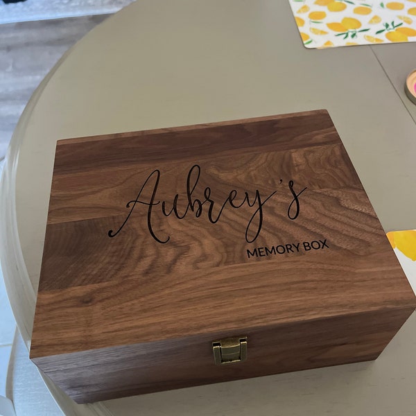 Baby Memory Box, Baby Keepsake Box, Walnut Personalized Keepsake Box ...