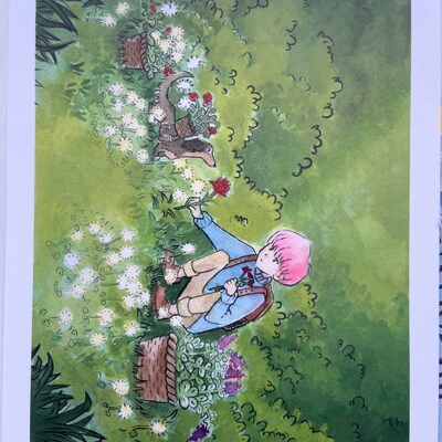 Jonghyun and Roo Flower Picking Print - Etsy