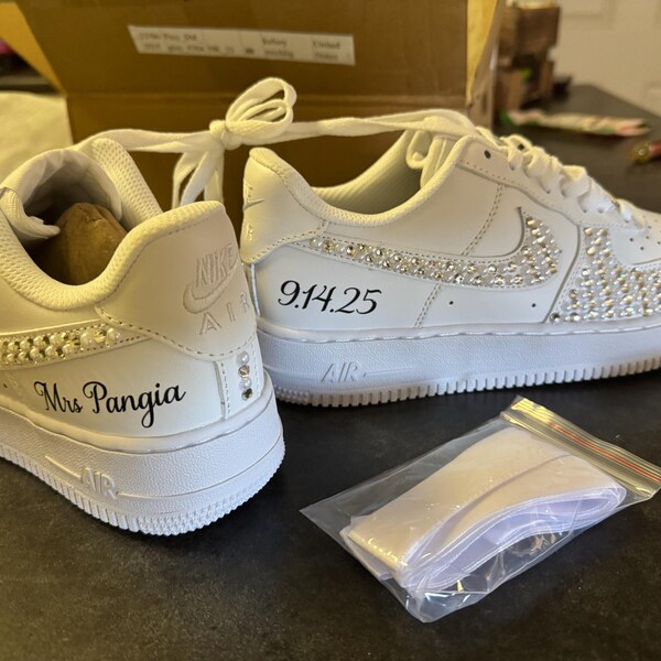 Bridal Air Force 1 Butterfly Floral Embroidered Sneakers • Bridal Shoes ...