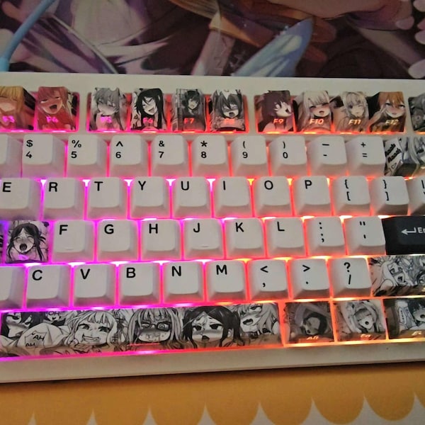 Russian Keycaps ISO Backlit Keycap Set, Black/white Pudding Keycap Set ...