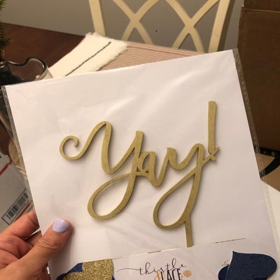 Yay Wedding Cake Topper, Gold Wedding Cake Topper, Bridal Shower Decor ...