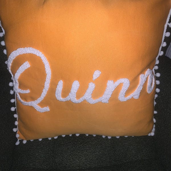 Personalized Name Punch Needle Pillow, Baby Shower Gift, Toddler ...