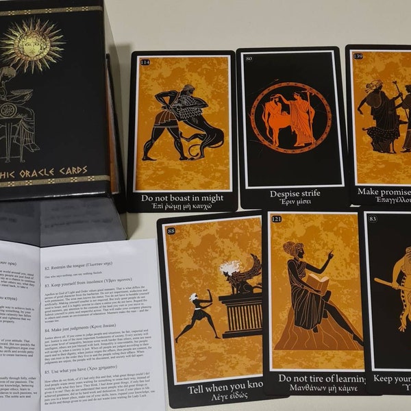 Delphic Oracle Cards Temple of Apollo Delphi Pythia Message Self Knowledge Greek Mythology Tarot ...