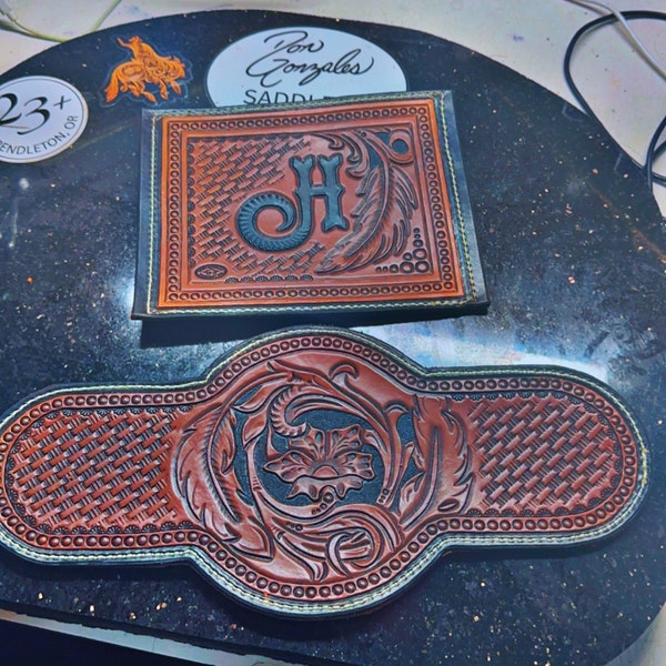 Full Alphabet Pack Western Filigree Design Leather Tooling Feathers ...