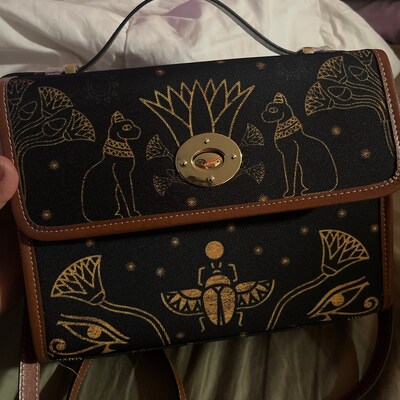 Egyptian Scarab Beetle Purse, Egyptian Cat Satchel Hand Bag, Cute ...