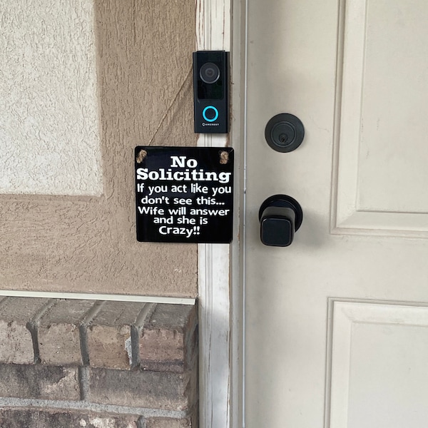 Fun | No Soliciting | Crazy Wife | Front Door Sign | Door Hanger - Etsy