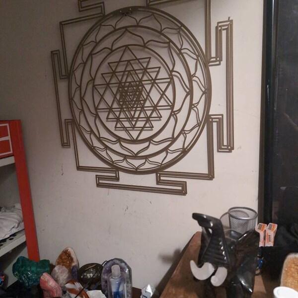 Sri Yantra ,golden Ratio, Metatrons , Flower of Life Sacred Metal Wall ...