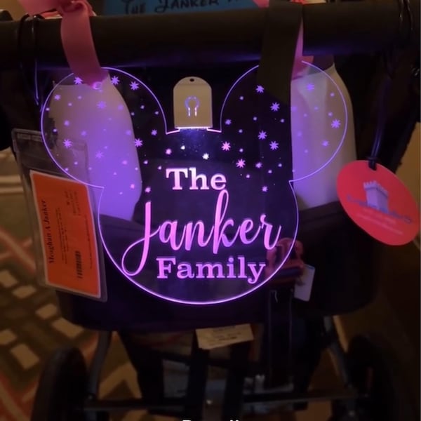 Personalized Light up Stroller Tag Sign, Stroller Spotter, Custom ...