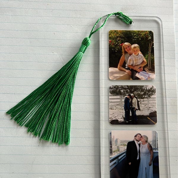 Personalized Memorial Bookmark, Custom Acrylic Bookmark With Tassel ...