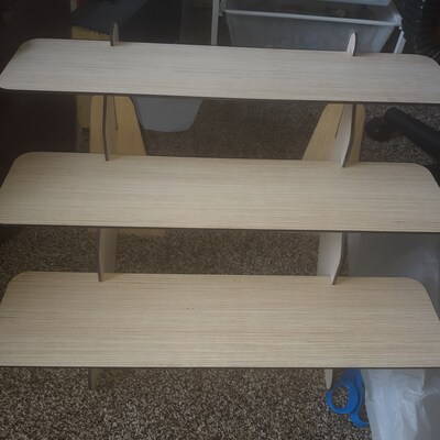 Two Tiered Wooden Display Shelf - Etsy