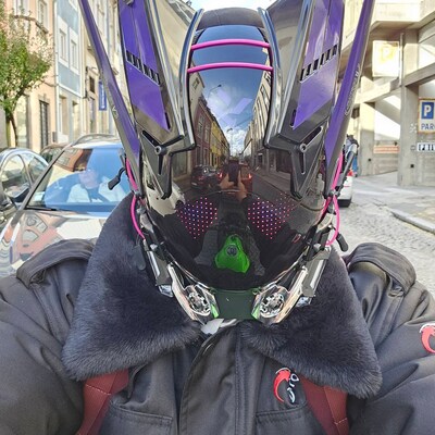 Bluetooth Cyberpunk Mask Futuristic Mask cyberpunk Helmet-tech Mask ...