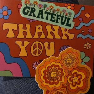 Glossy Groovy Flower Power Sticker - Etsy
