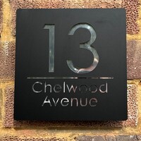 K Smart Sign Modern House Signs Plaque Door Number Street Glass Effect ...