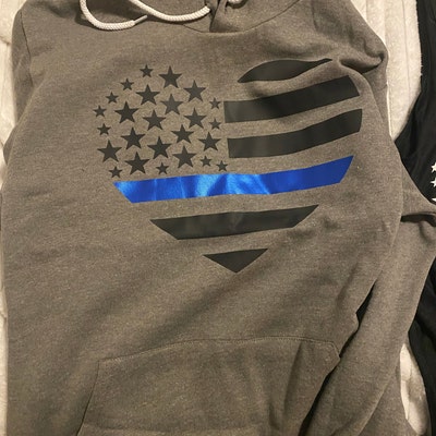 Thin Blue Line Heart Hooded Sweatshirt also Red Line Gold Line Green ...