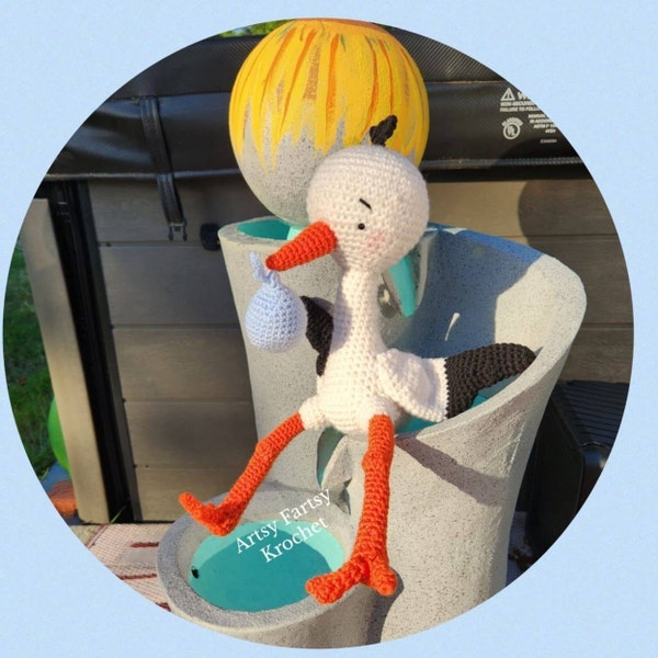 Crochet Pattern - Lucky the Stork - Etsy