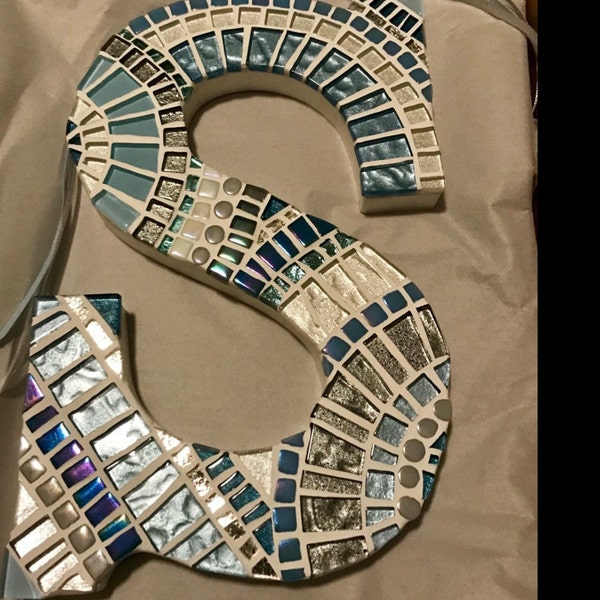 First Communion, Mosaic Wall Cross, Gray Blue, 9x6 Decorative Cross for ...