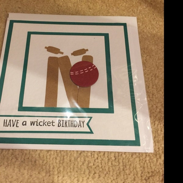 Handmade Cricket Birthday Card/ Have a Wicket Birthday/ Masculine Card ...