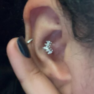 Angel Wings Piercing single Mix Marquise Cz Piercing, 925 Sterling ...