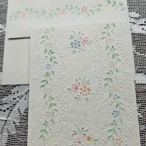 Embossed Note Cards, Vintage Style Note Cards, Note Card Set With ...