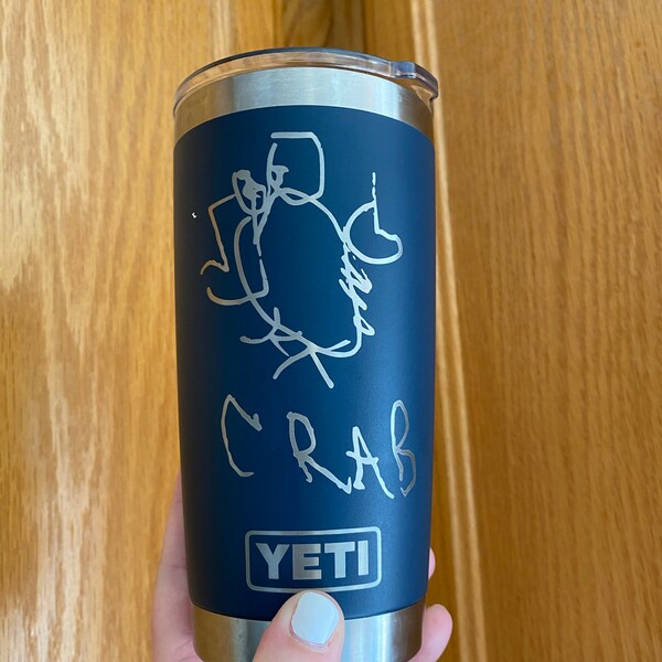 Child's Drawing Engraved YETI Rambler Tumbler | Father's Day | Mother's ...