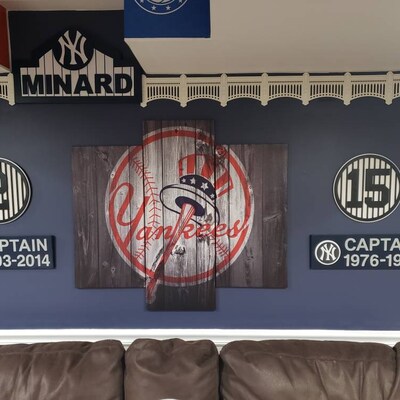 NEW YORK YANKEES Address Sign Custom Wood Decor New York - Etsy