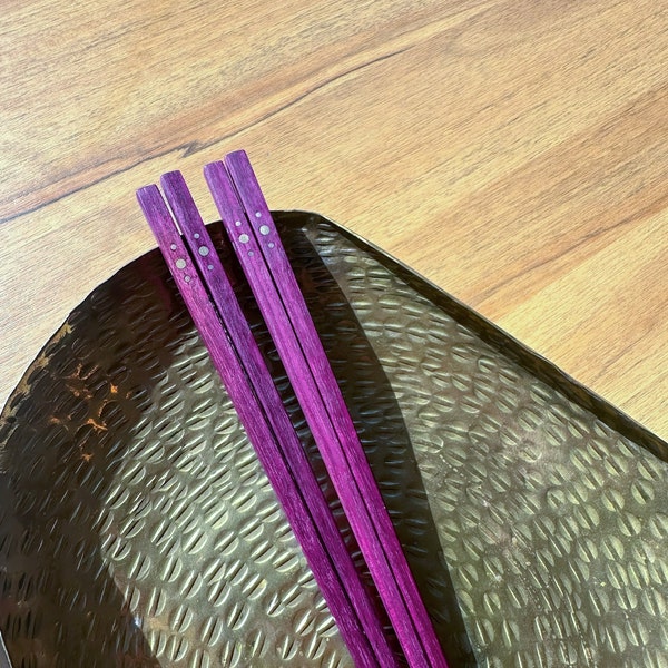 Handmade Chopsticks Figured Bocote Wood Set Unique Gift for Him or Her ...