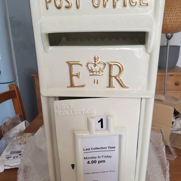 Cast Iron White ER Post Box Mailbox Letterbox - Etsy
