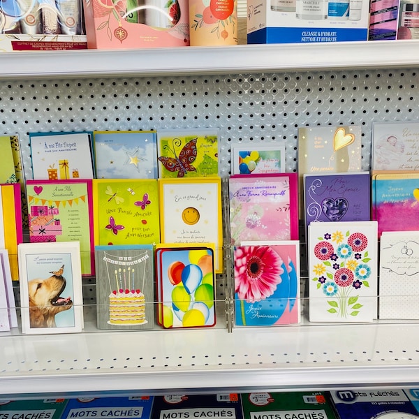 3-tier Wooden Greeting Card Display Rack With Clear Acrylic Front ...