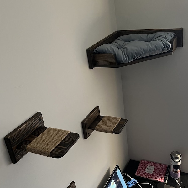 Cat Bed, Corner Cat Perch, Cat Wall Furniture, Cat Shelves, Cat Bed ...