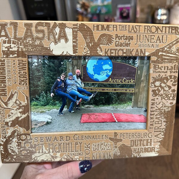 Alaska Montage Laser Engraved Wood Picture Frame - Etsy