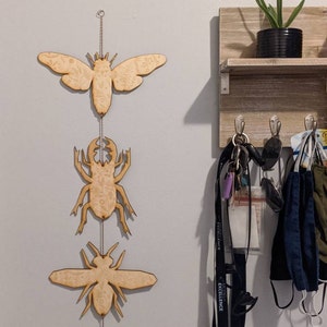 Insect Garland, Bug Wall Hanging, Wooden Insect Home Decor, Insect ...