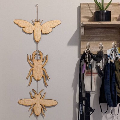 Insect Garland, Bug Wall Hanging, Wooden Insect Home Decor, Insect ...