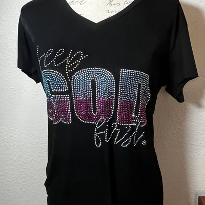 Keep God First Digital Rhinestone Template Ss10 Hotfix Rhinestones SVG ...