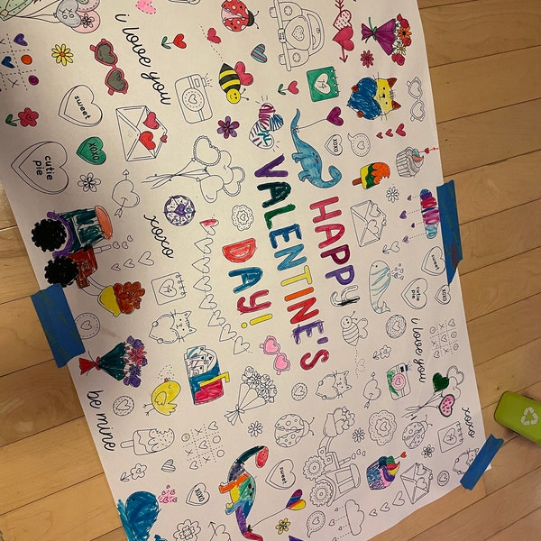 JUMBO Back to School Coloring, Coloring Page Banner, First Day of ...