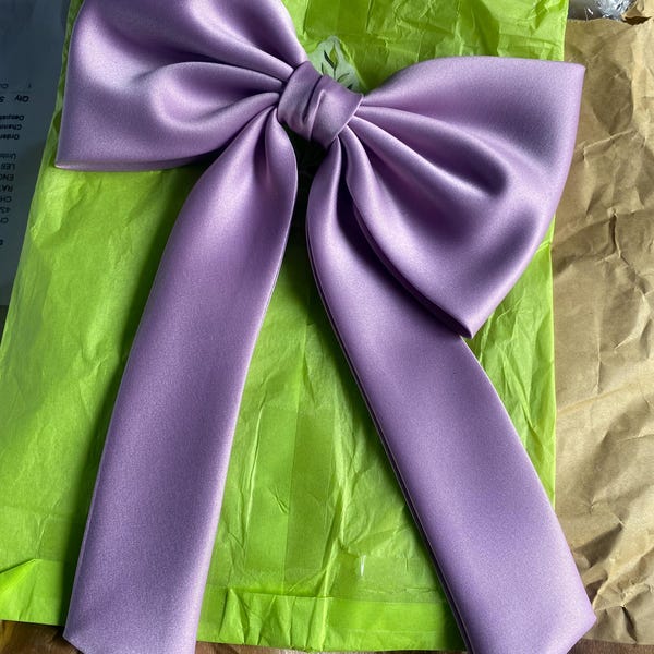 Ivory Satin Sturdy Bow White Double Bow With Tail Slim Double Bow for ...