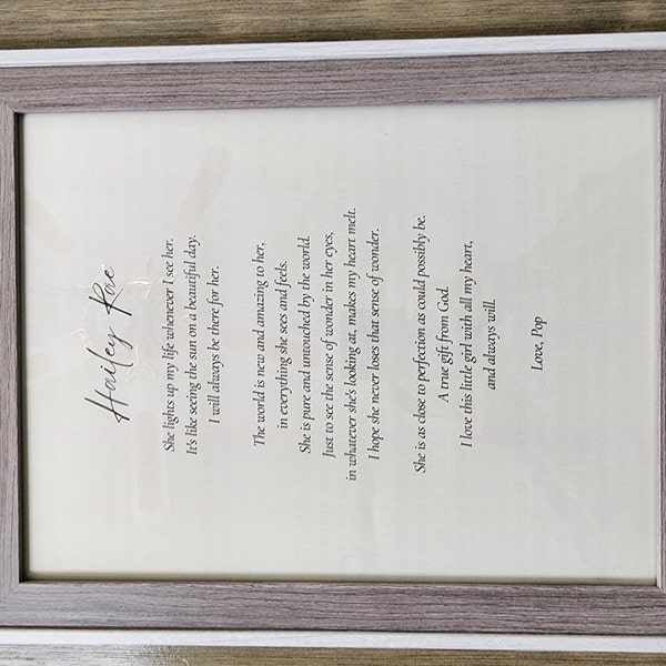 Custom Poem Print, Old Typewriter Font, Custom Poem, Framed Poem ...