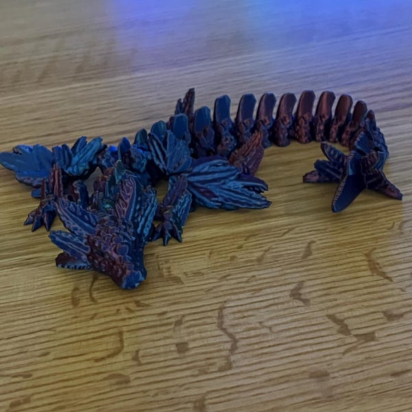 3d Printed Articulated Skeleton Dragon, Flat Wings Skeleton Dragon ...