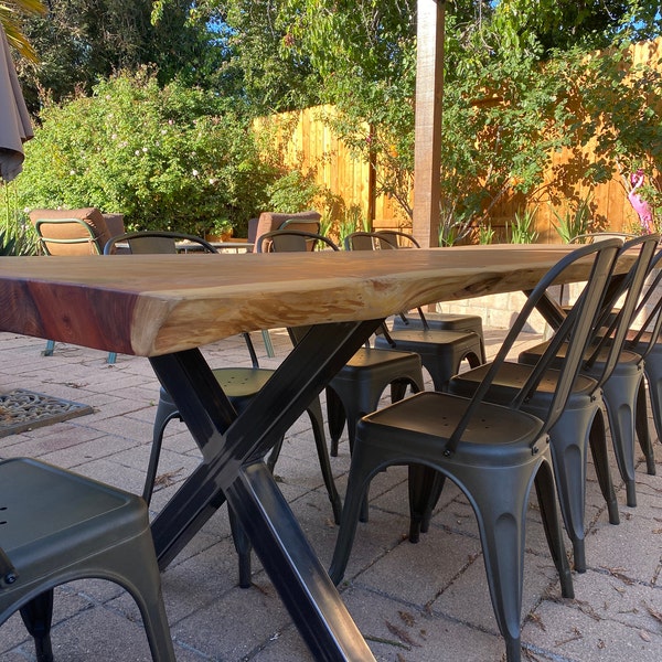 Metal Table Legs - Heavy Duty X Style - 3" Tube - Industrial Natural ...