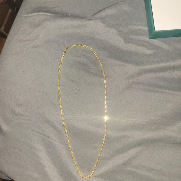 10K Real Solid Bead Ball Chain Necklace Gold Half Moon Beaded Chain ...