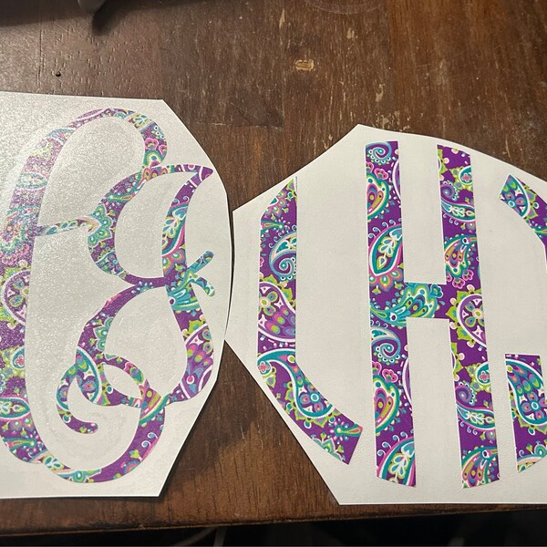 Custom Monogram Decal Sticker Pack | Full Sheet Monogram Bundle | 14 ...