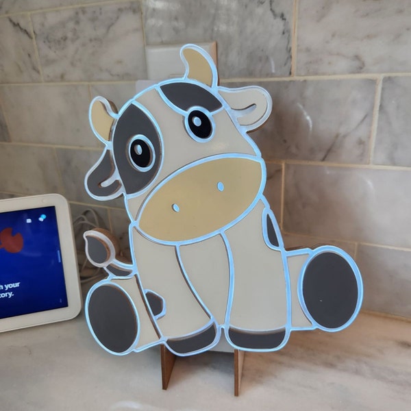 Cute Cow Light Sign, Cow Neon Like, Cow Night Light, Edge Lit LED, Cow ...