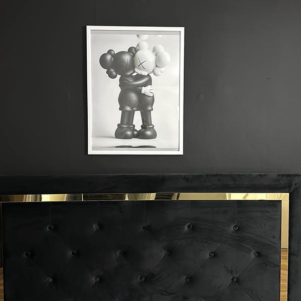 Kaws Figures Hugging Black and White by HELLOPRINTS | Digital Wall ...